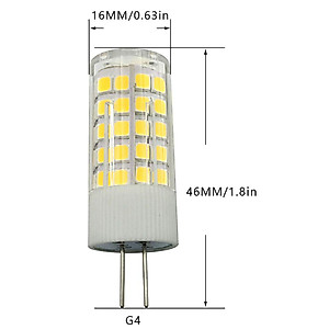 G4 LED Bulbs Dimmable G4 Bi-Pin Base 6W(Equivalent to 50W Halogen Replacement) Warm White 3000K Ceramic Base LED Corn Light for Home Lighting Bedroom, 64 LED 2835 SMD,Dimmable,6 Pack
