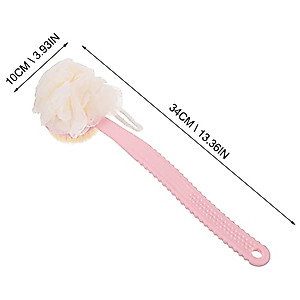 FRCOLOR 2pcs Shower Brush Bath Back Brush sponges for Body Bath loofahs Body Scrub Brush Handle Back Scrubber Long Handle Back Brush Shower Scrubber Bath Brush mesh Ball Back Skin Scrubber