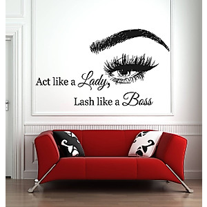 DXLING Beauty Salon Quote Wall Decal Stickers Make Up Store Home Decoration Murals LC705 (Black)