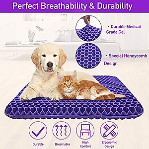 Gel Seat Cushion for Long Sitting Double Thick Gel Seat Cushion with Non-Slip Cover Gel Seat Cushion for Pressure Sores Breathable Honeycomb Cushion for Office Chair Wheelchair to Relief Sciatica Pain