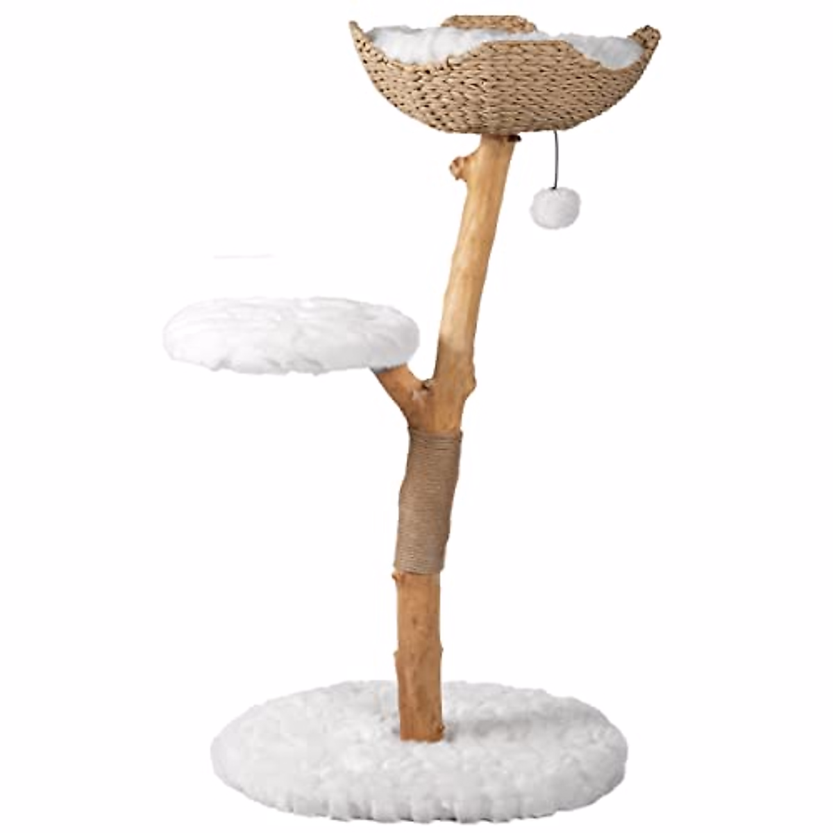 Wooden Cat Tree Tower, Modern Single Branch Cat Condo, Wood Cat Tree, Cat Climbing, Furniture for Cat, Cat Lover Gift, Cat Furniture,Cat Gift by MAU LIFESTYLE (Alpine White)