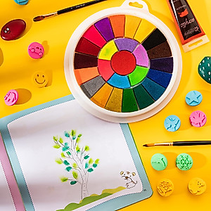 Funny Finger Painting Kit for Kids, 25 Colors Washable & Non-Toxic Finger Drawing Toys and Picture Album Educational Tool Kit for DIY Craft