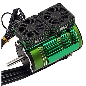 NHX 1/8 Twin Cyclone Alum HV Cooling Fans w/Cover 28000 RPM Motor Heatsink Black