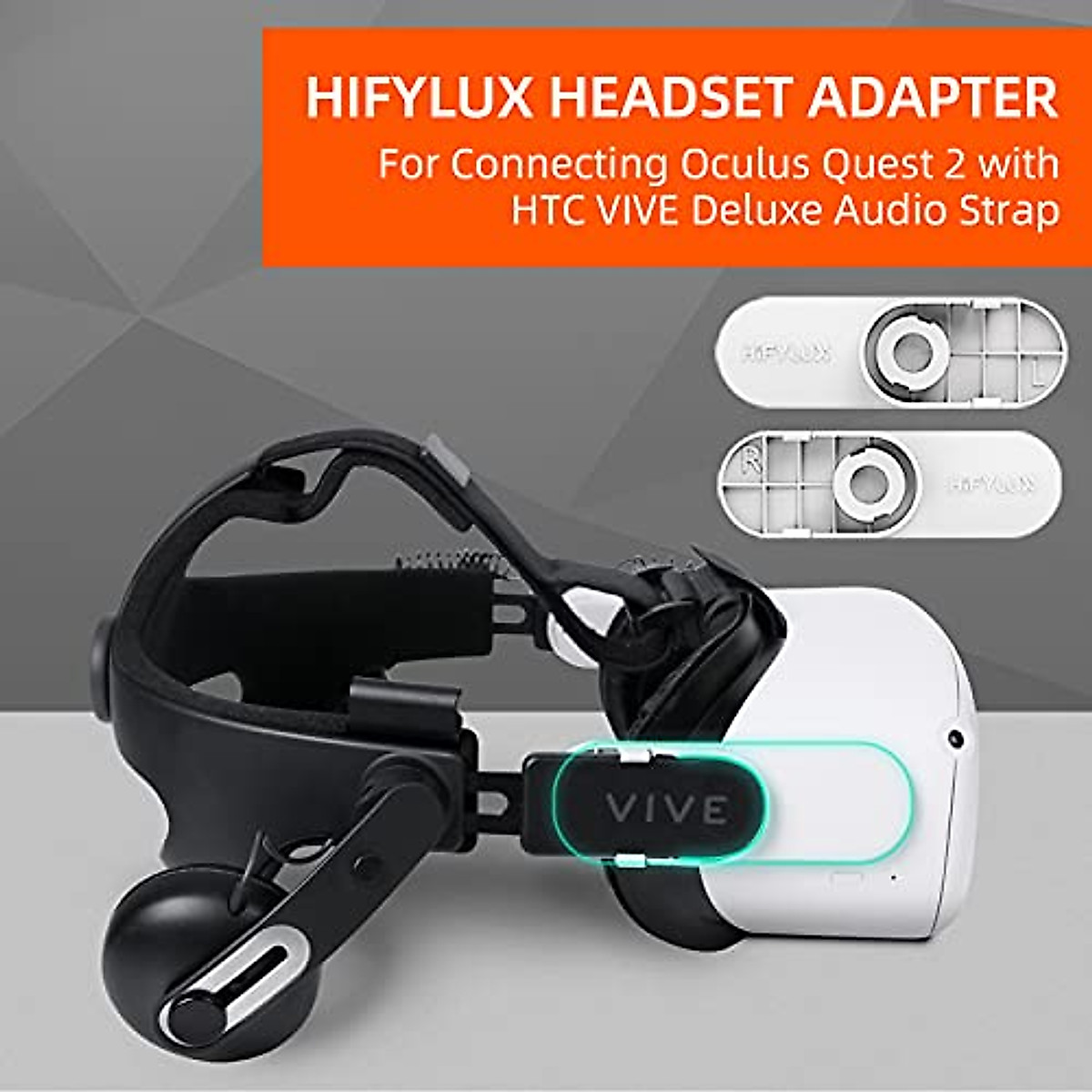 Headset Adapter Deluxe Audio Strap Kit Compatible with Meta Oculus Quest 2 DAS HTC Vive (V2) FrankenQuest 2
