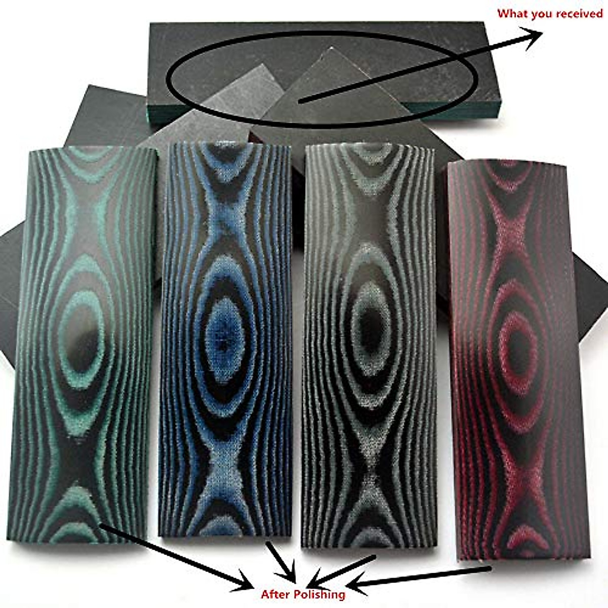 Aibote Micarta Knife Handle Material Slabs Knives Custom DIY Tool for Knife Making Blanks Blades (1pc(Black Red), 160X50X10MM)