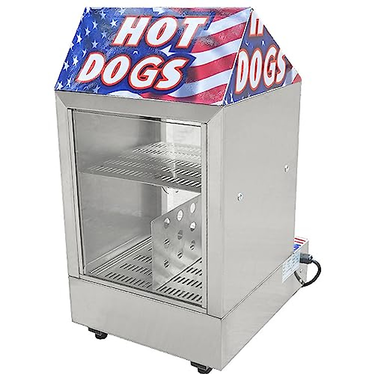 Commercial Food Warmer Display Cases,2-Tier Food Warmer,Heated Cabinet,Pastry Display Case for Pizza Hot Dog Hamburger Bread,etc,110V 1200W Temperature control range 30-110 ℃