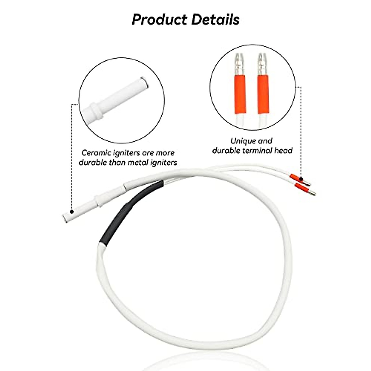 QLZOZB Ceramic Hot Rod Igniter 12V 80W Fit for Green Mountain Grills Jim Bowie Daniel Boone Prime, Replace P-1271 P12V-1028
