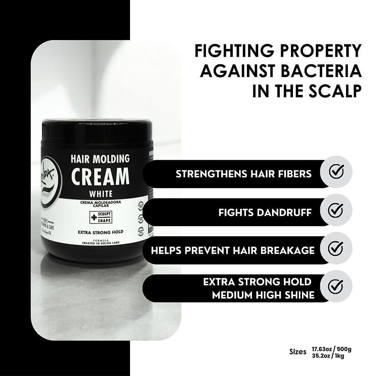 Rolda White Molding Cream Anti Dandruff 17.6oz