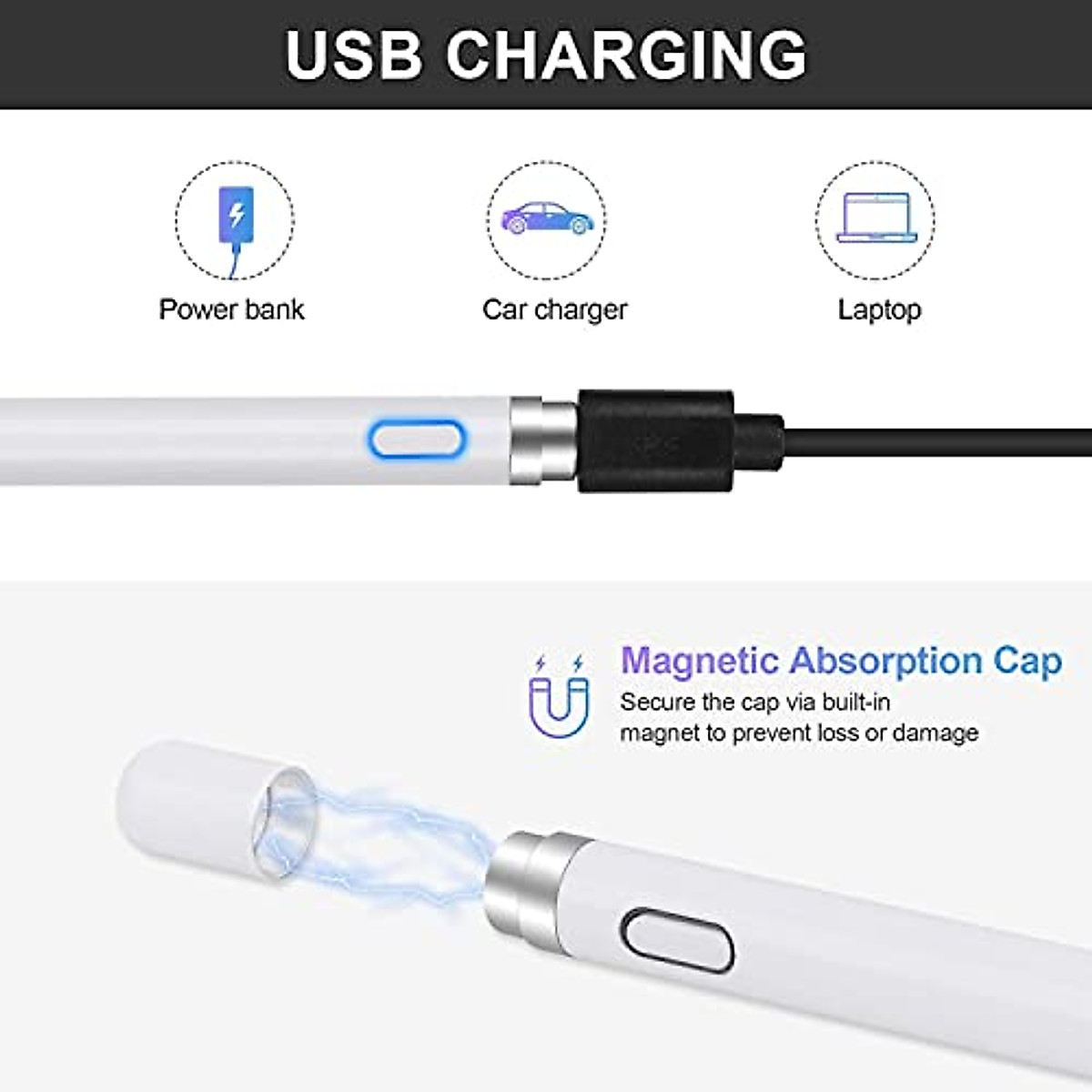 Active Stylus Pen Compatible with Amazon Kindle Fire HD 7 (2013 Release),8.9 (2012 Release)/ 10 Plus (2021 Release)/ 6 (2014 Release) - Digital Capacitive Touch Rechargeable Palm Rejection