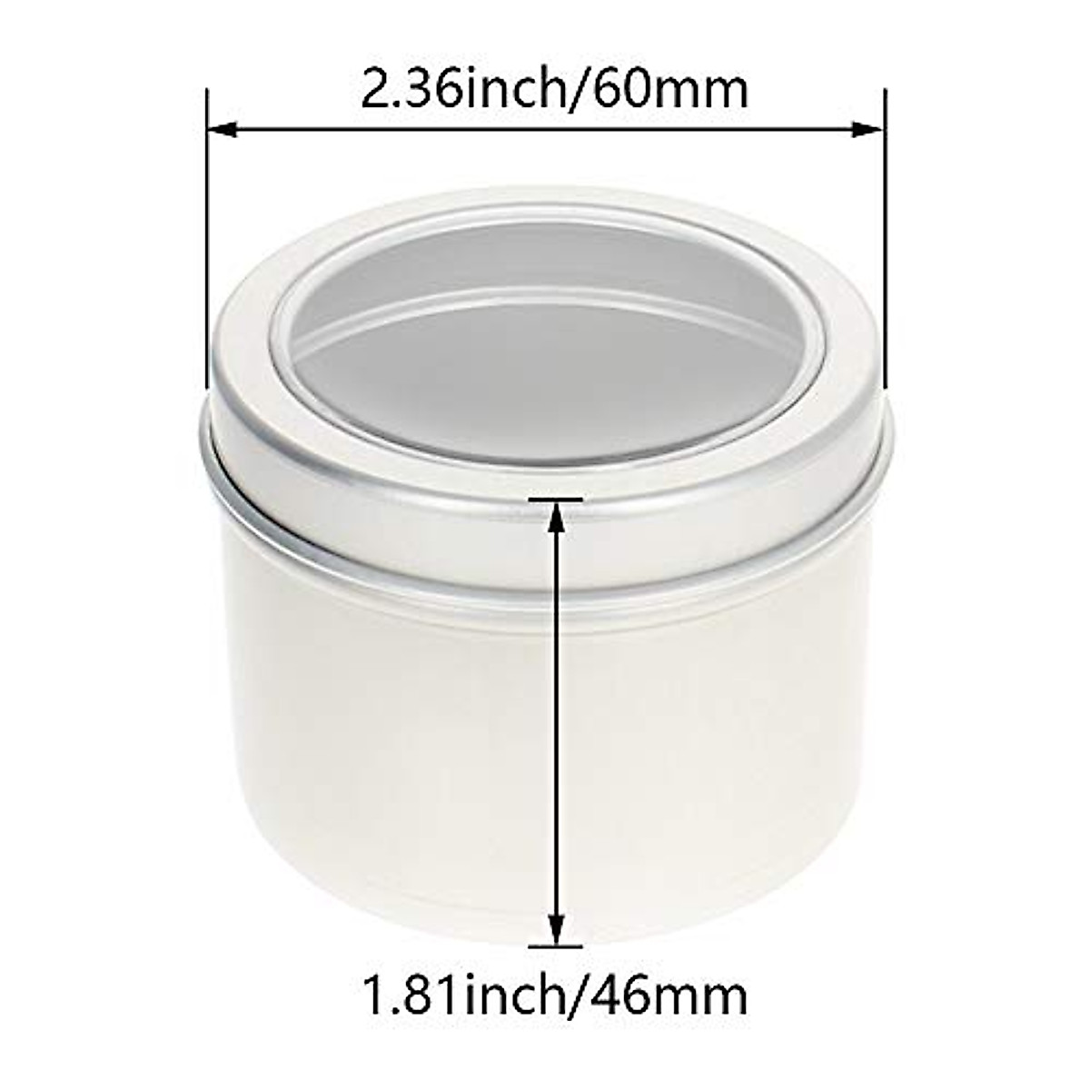 Othmro 3pcs 2oz Metal Round Tins Aluminum Tin Cans Containers with Screw Lid, 60 * 46mm(DxH) Silver tin cans for Salve, Spices, Lip Balm, Tea or Candies 60ml