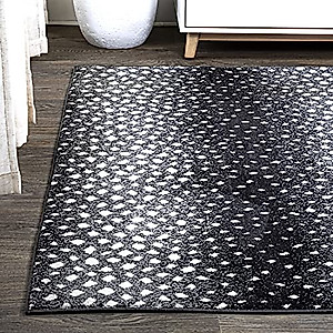 JONATHAN Y SAF100A-8 Antelope Modern Animal Indoor Area-Rug Casual Contemporary Striped Easy-Cleaning Bedroom Kitchen Living Room Non Shedding, 8 X 10, Black/Cream