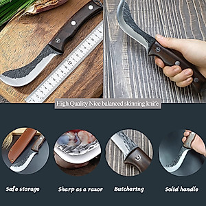 UMF Skinning Knife Deer Wide Skinning Knives Field Dress Knife with Sheath Fixed Blade Knives for Hunting Deer and Butchering