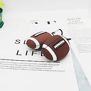 Dehoko Compatible with AirPods Case Pro 2019 Rugby, Kawaii Funny Cute Kids Girls Boys Women Silicone Protective 3D Cartoon Football Rugby Design Case Cover for AirPods Pro (Rugby)