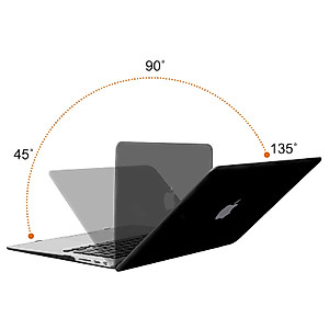 MOSISO Compatible with MacBook Air 13 inch Case (Models: A1369 & A1466, Older Version 2010-2017 Release), Protective Plastic Hard Shell Case & Keyboard Cover & Screen Protector, Black