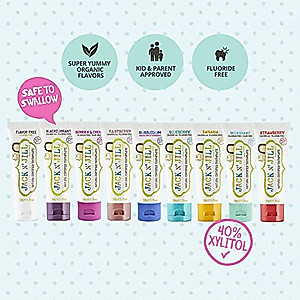 Jack N' Jill Natural Kids Toothpaste - Flavor Free - Organic, Gluten Free, Vegan, BPA Free, Fluoride Free, SLS Free, Dairy Free - Make Toothbrushing Fun for Kids - 1.76 oz (Pack of 1)