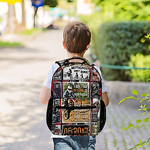 Nerxy Motorcycle Backpack Dirt Bike for Kids Boys Girls Back to School Bike Gift Bag Motocross Bookbag