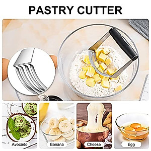 Pastry Cutter, Biscuit Cutter, Dough Scraper, Silicone Baking Mats, Stainless Steel Pastry Blender Set, Dough Cutter Biscuit Cutter Baking Pastry Mat Dough Blender Tools & Pastry Utensils (5 Pcs/Set)