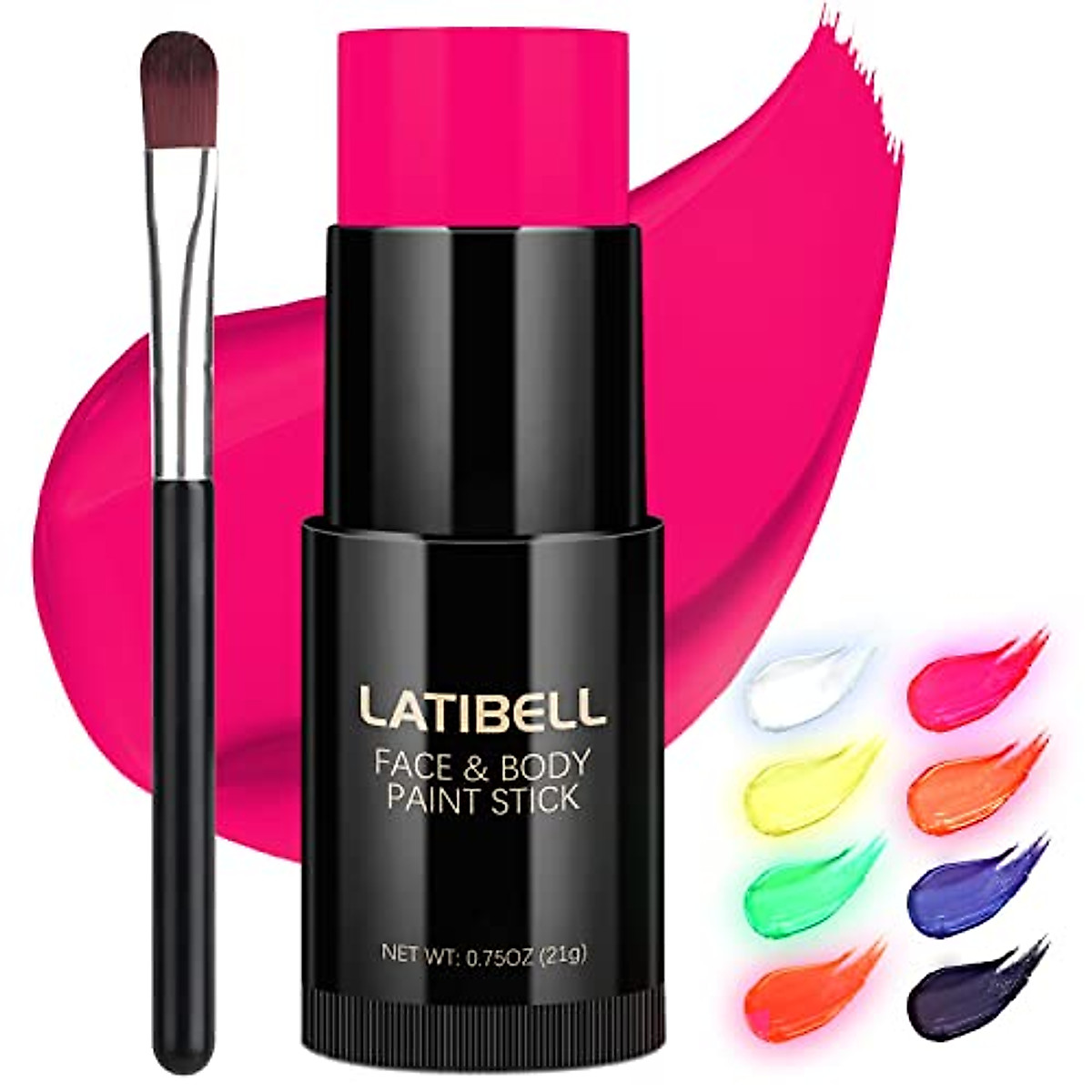 Pink Face Paint Sticks UV Body Panit - 0.75 oz Professional Blacklight Reactive Glow Paint for Adult Kids, Oil Foundation Makeup Blendable Sticks, Glow in The Dark Paint Neon Party Supplies
