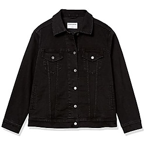 Amazon Essentials Women's Jean Jacket (Available in Plus Size), Black Wash, X-Large