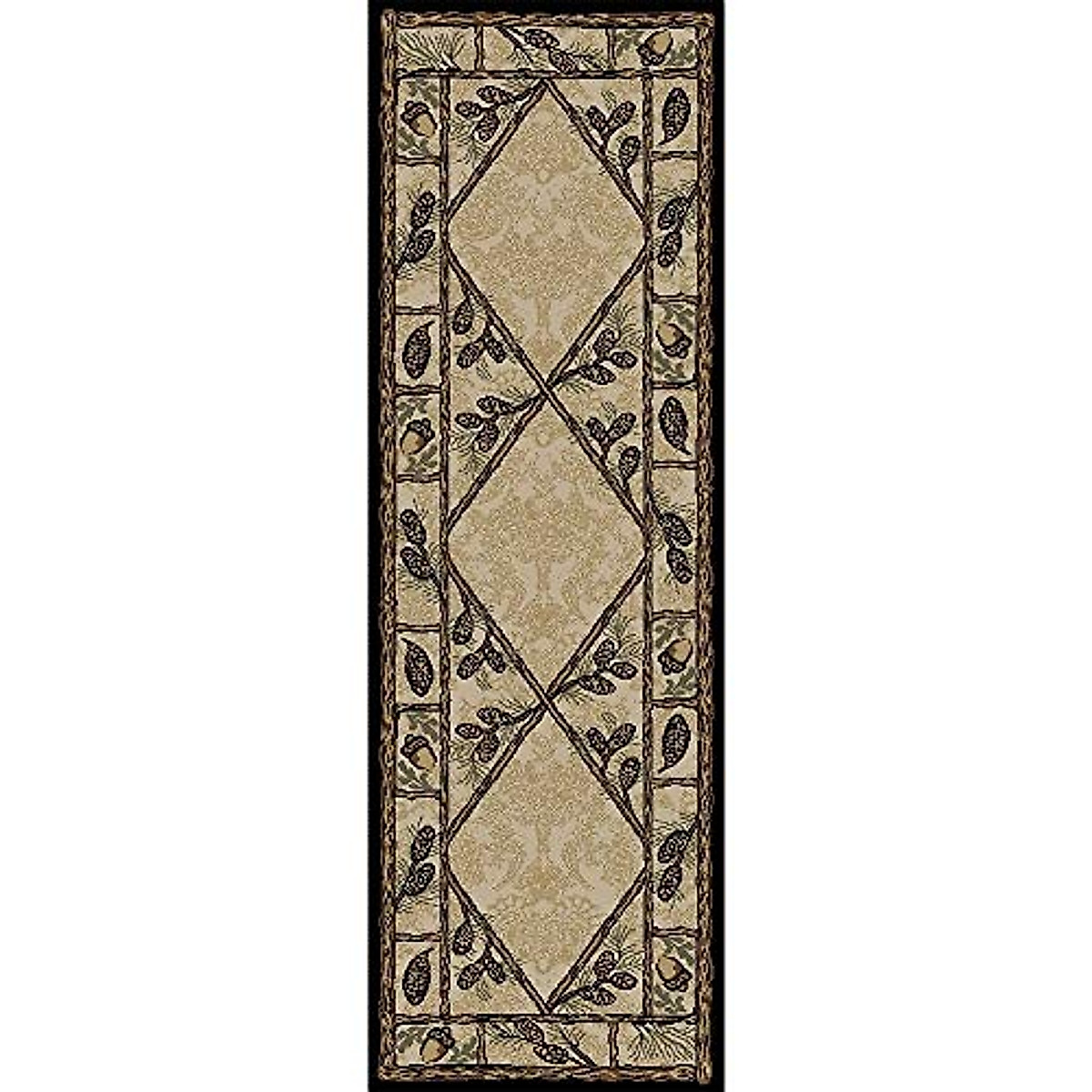 Rustic Lodge Wooded Pine Cone 8x10 Area Rug, 7'10x9'10