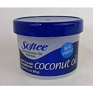 Softee Pure Coconut Oil Formula Hair and Scalp Treatment 3 Ounces each 2 Pack (6 Ounces Total)