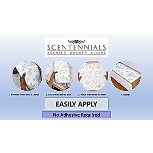 Scentennials Poppy Delight Scented Drawer Liners - (16.5 x 22 Inch) Poppy Floral Print - Premium Quality Shelf Liner Sheets - Ideal for Kitchen, Drawer & Closet, Non-Adhesive Design