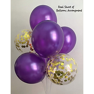 Confetti Balloons Gold Purple Metallic Balloon Wedding Bridal Shower Birthday Party Favor Suppliers 12inch