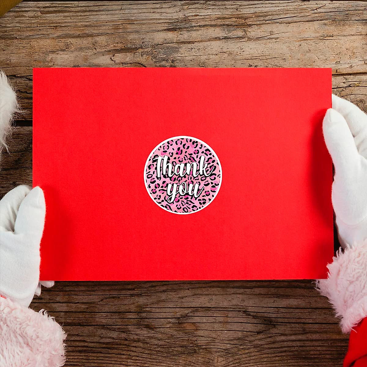 muminglong Cute Pink Leopard Print Thank You Small Business Stickers,Thank You Stickers,Happy Mail Stickers,Handmade Stickers,Small Shop Sticker,Package Stickers for Small Business, 500 PCS