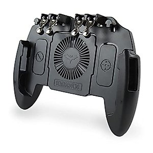 NGHTMRE Mobile Game Controller with Cooling Fan/Phone Holder/Finger Sleeves for Most of the FPS Games Including Call Duty, Rules Survival, Knives Out, Cross Fire, 4.7”-6.5” iOS Android Phones