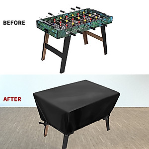 Andacar Foosball Table Cover,Waterproof Football Table Cover Soccer Table Cover Outdoor Indoor Fooseballs Table Cover (63x45x19.5 inch…)