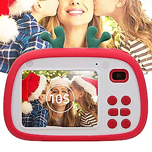Shanrya Kid Camera, Christmas Style Cute Kids Camera Stable Reliable Push Type Design for Indoor for Outdoor