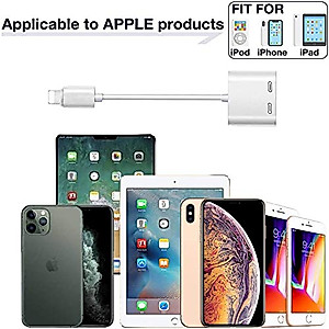 Lightning iPhone Adapter & Splitter, SHARLLEN Apple MFi Certified Headphones Adapter 2 in 1 Aux Audio+Charge+Call+Volume Control Converter Cable Compatible for iPhone 12/11/XS/XR/X 8/7 iPad-iOS13