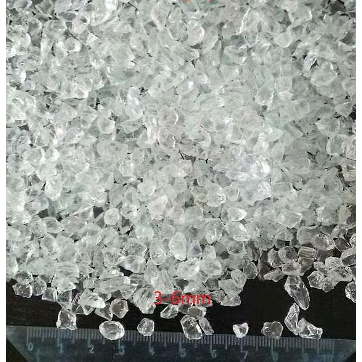 Golden Yellow Smooth Glass Chips Transparent Glitter Glass Broken 3-6mm Grinding Crushed vitreous Glass for Crafts Resin Mold Craft DIY hydroponic Plants Filler Home Nail Decoration(60g)