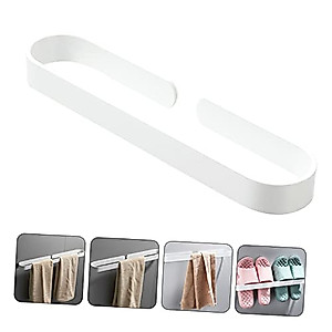 Garneck Wall Mounted Towel Rack Towel Holder Rack Bath Towel Bar Bathroom Mounted Towel Mount Clothing Mounted Towel Mounted Hooks Cabinet Hooks White Aluminum Alloy