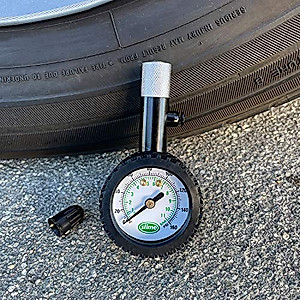 Slime 20491 Tire Pressure Gauge, Elite High Pressure Dial Gauge, Airlock Technology, Analog, 10-160 psi