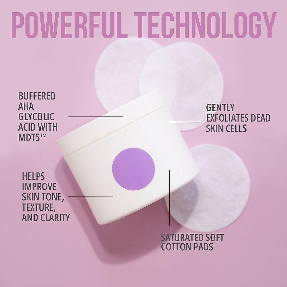 Exfoliating Glycolic Acid Pads | Anti-Aging, Smoothing, Resurfacing Pads | Somme Institute Transport Alcohol-Free Brightening Pads for Gentle Dirt Removal and Pore Cleansing | 50 Ct.