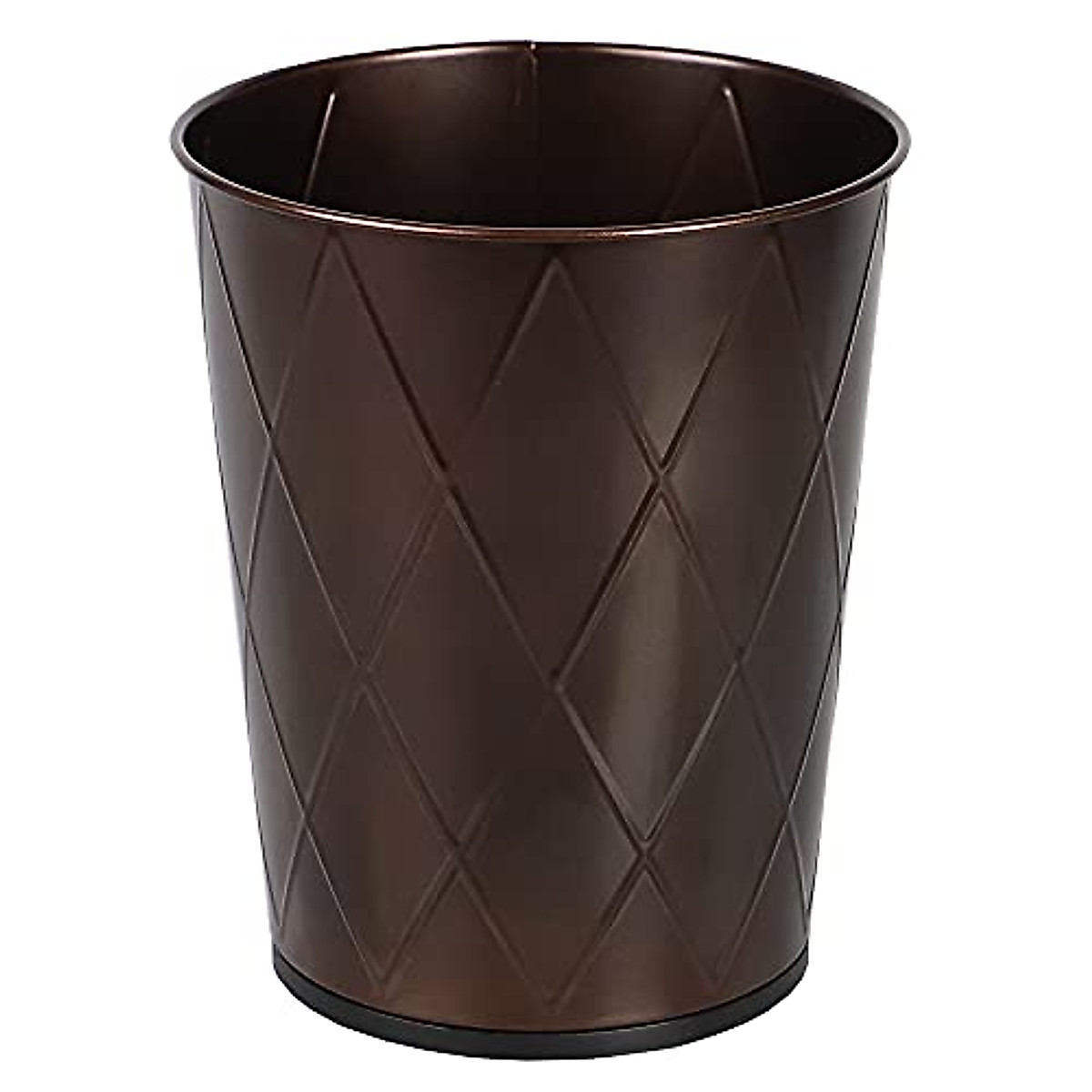 Home Basics Open Top Waste Bin | Non-Skid Base | 8 Lt Capacity | Measures 9.5" x 10.25" | Made from Steel (Diamond Design, Bronze)