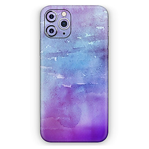 Design Skinz Blotted Purple 896 Absorbed Watercolor Texture - DesignSkinz Protective Vinyl Decal Wrap Skin Cover Compatible with The Apple iPhone X (Full-Body, Screen Trim &amp; Back Glass Skin)