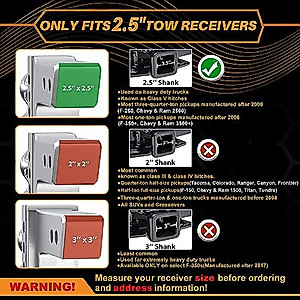 CROSSHIP Adjustable Trailer Hitch Ball Mount-Fit 2.5" Receiver, 8 Inch Drop/Rise Aluminum Drop Hitch with 2'' & 2-5/16'' Solid Dual Balls 18,500 LBS GTW-Tow Hitch for Heavy Duty Truck with Double Lock