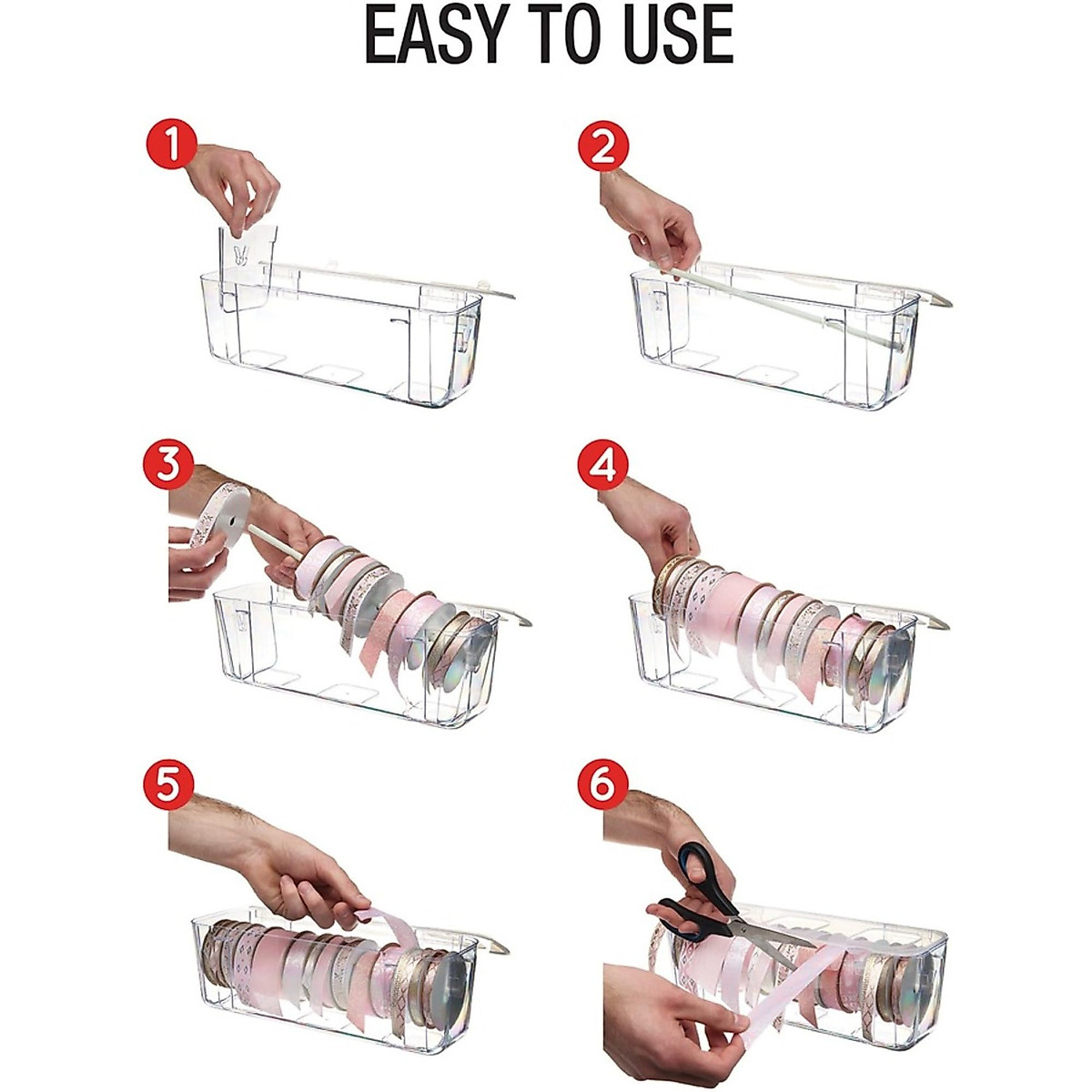 Deflecto Ribbon Dispenser, Clear