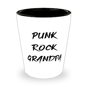 Unique Grandpa, Punk Rock Grandpa, Epic Father's Day Shot Glass For Grandpa