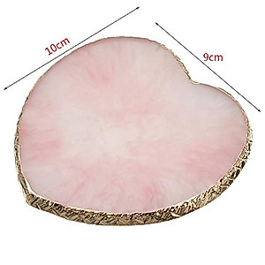 SUKPSY Resin Nail Art Plate Palette,Makeup Palettes,Gel Polish Color Mixing Plate Drawing Painting Color Palette,Golden Edge Heart Shaped Nail Art Display Holder
