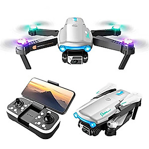 ZZKHGo Drone with 4K Dual HD FPV Camera, Remote Control Toys Gifts for Boys and Girls, Optical Fl-ow Localization, with Altitude Hold, Headless Mode, One Key Start and Outdoor Carrying Case (White)