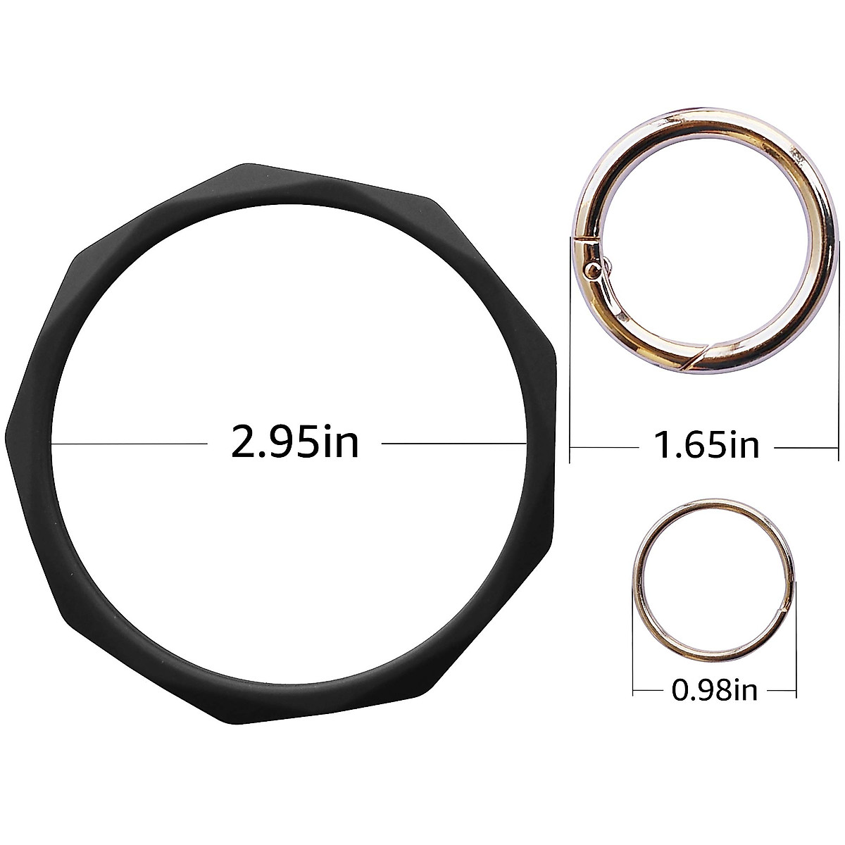 Huakan Key Ring Bracelet Keychain Silicone Bangle for Women and girls Diamond Shaped