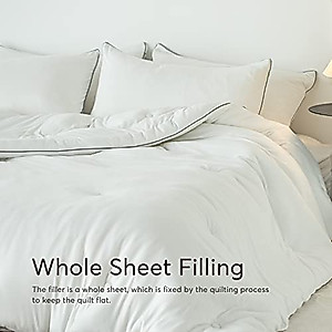 KASENTEX Jersey Knit California King Comforter Set, Noiseless Duvet Insert 3 Piece Solid Breathable, 2 Pillow Shams, 96 by 106 Inches, Lightweight California King Size, White