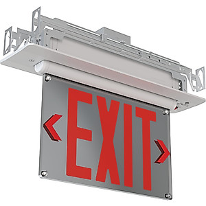 Lithonia Lighting BE W R UM M2 BE Basics Edge-Lit Exit Sign, White with Red Letters, Universal Mount