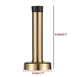 Modern Door Stopper, Stainless Steel Door Stop with Sound Dampening Rubber Bumper Wall Mounted Durable Door Holder with Hardware Screws Brushed Finish 3.7 Inch in Height Door Stops