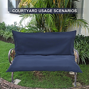 Three Seat Swing Replacement Cushions Only Cover, Anti-Slip Tie Rope Design Bench Cushions Cover for Outdoor Furniture, Zipper Easy to Change Porch Swing Cushions Cover (60"W x 40"D x 4"T, Khaki)