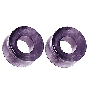 Pierced Owl Natural Purple Amethyst Stone Double Flared Tunnel Plugs, Sold as a Pair (10mm (00GA))