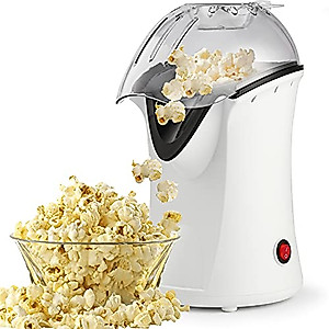 Nictemaw Hot Air Popcorn Popper, 4 Cup, 1200W Electric Popcorn Machine with Measuring Cup and Removable Top Cover, 3 Minutes Quick Popcorn Maker for Home Use, White